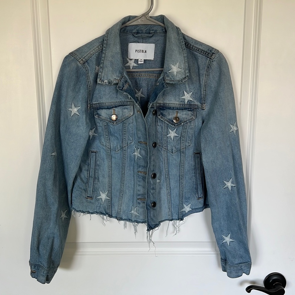 Pistola Denim Embroidered Star Jacket. - Gem
